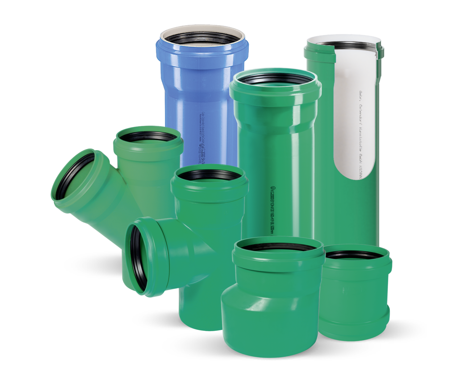 KG2000 SN 10 / SN 16 green and SN 16 blue - Ostendorf Kunststoffe